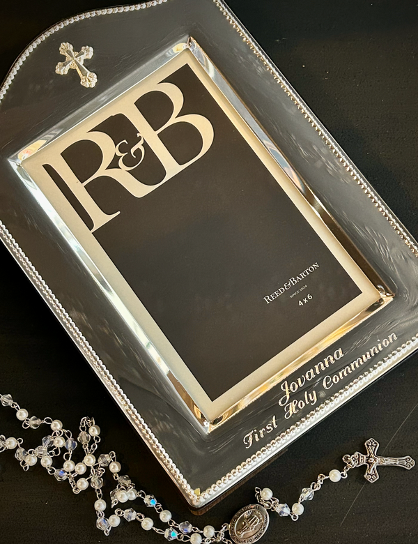 Reed & Barton Abbey Cross Silverplate Frame – Unforgettable Engraved Gifts